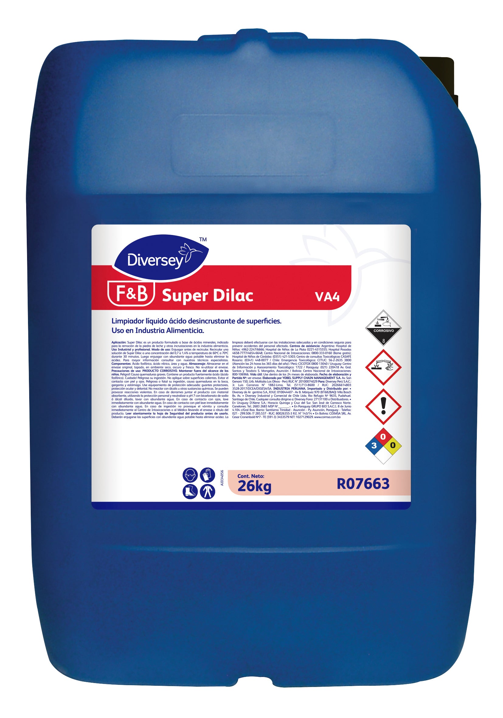 Super dilac descaling acid (24 Kg)| Chilean office | axam.cl| diversey