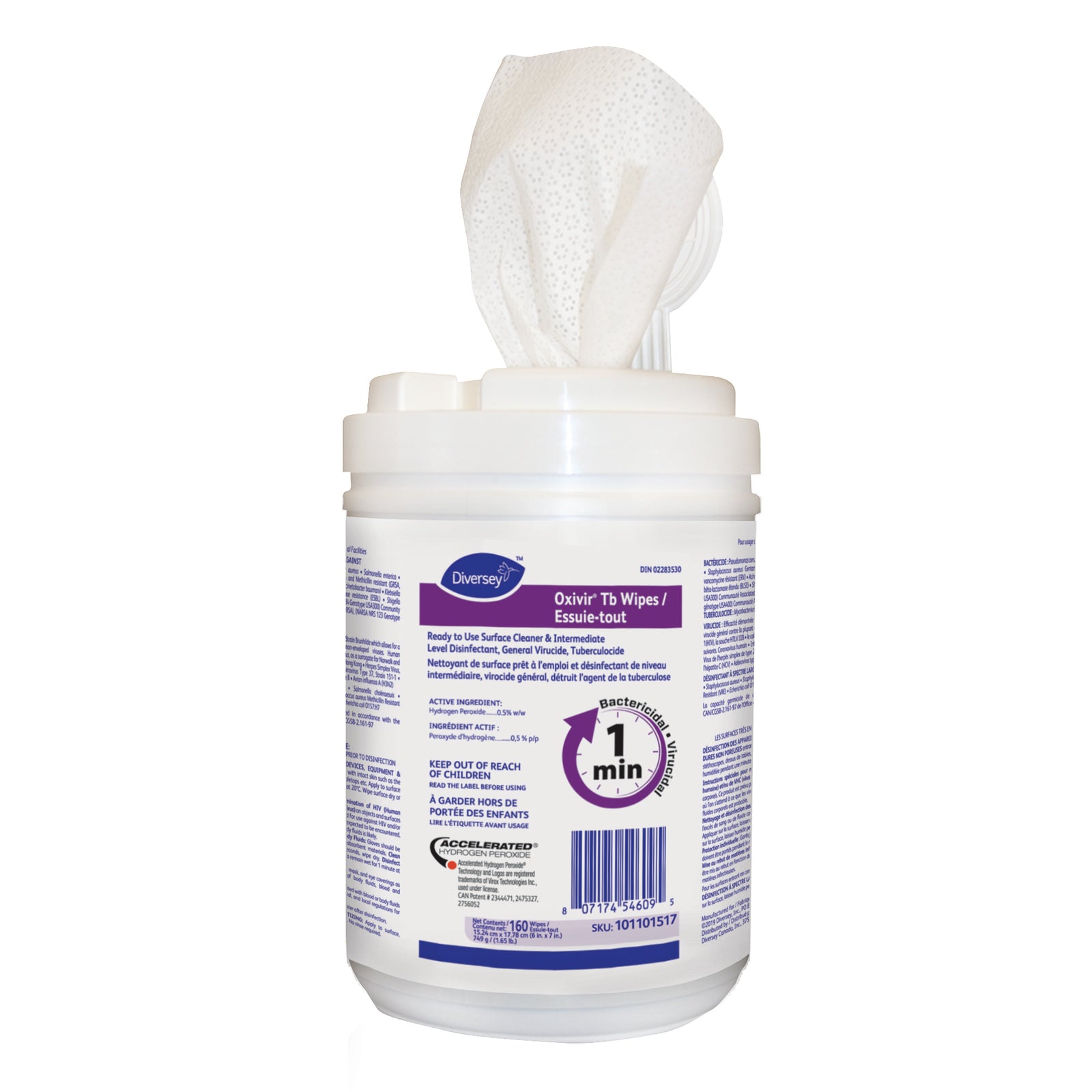 Toallitas húmedas desinfectantes Oxivir TB Wipes - 160 unidades Diversey